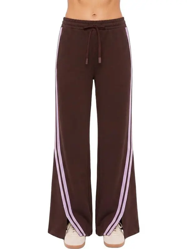 The Upside Roma Wide Leg Stripe Pants - Brown