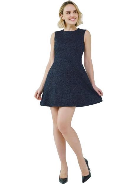 A.SHIMUS Sleeveless Cotton Tweed Dress - Navy
