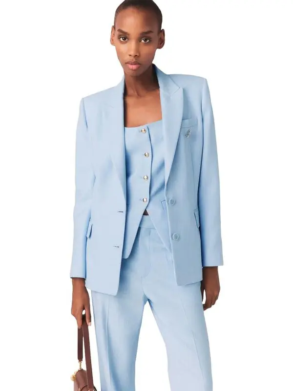 Maje Suit Jacket - Blue Sky