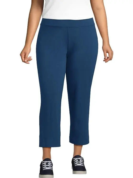 LANDS' END Starfish Mid Rise Pull On Crop Pants - Evening Blue