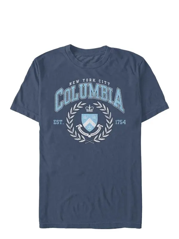 COLUMBIA UNIVERSITY Est. 1754 University Crest Short Sleeve Graphic T-shirt - Denim