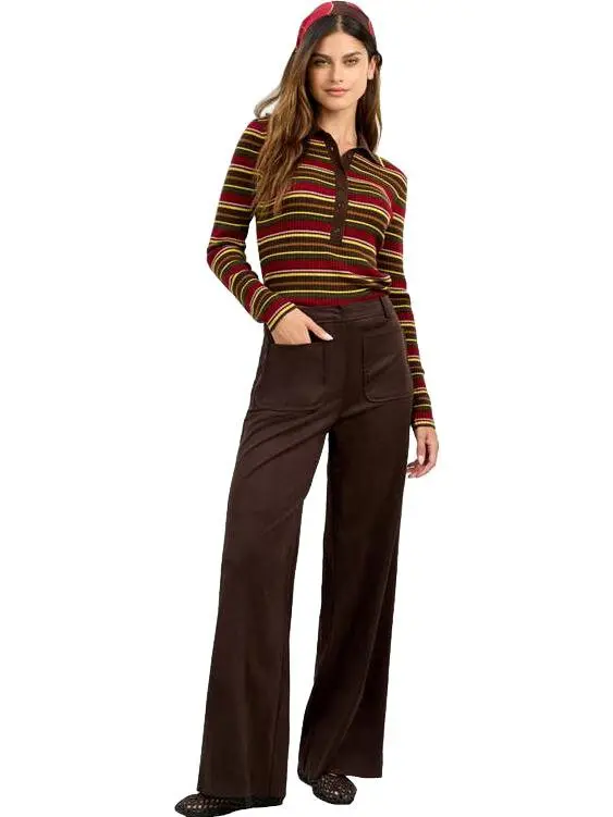 Trina Turk Zinn Wide-leg Suedette Pants - Cioccolato