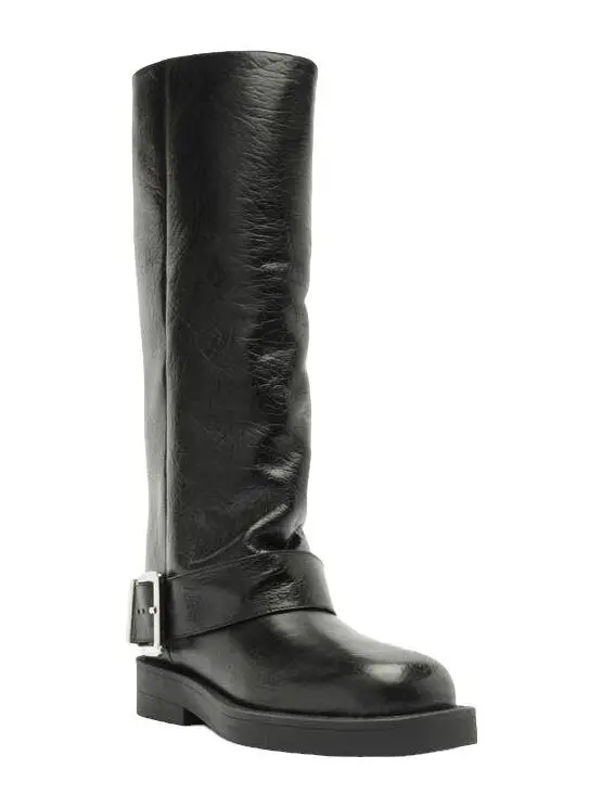 Schutz Patrice Up Leather Tall Boot - Black