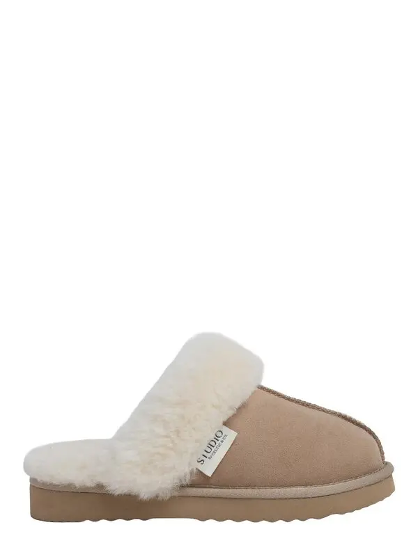 CELTIC & CO. Studio Fur Edge Mule Slippers - Camel