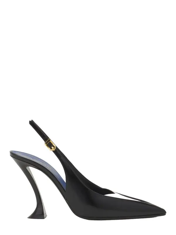 LANVIN Serenade Slingback In Leather - Black/white