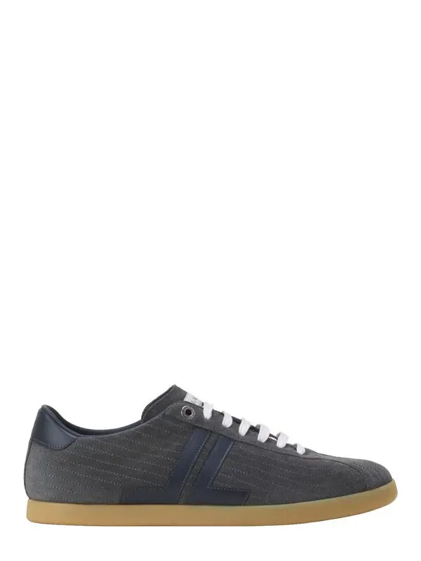 LANVIN Glen 2.0 Leather Sneakers - Grey/navy Blue