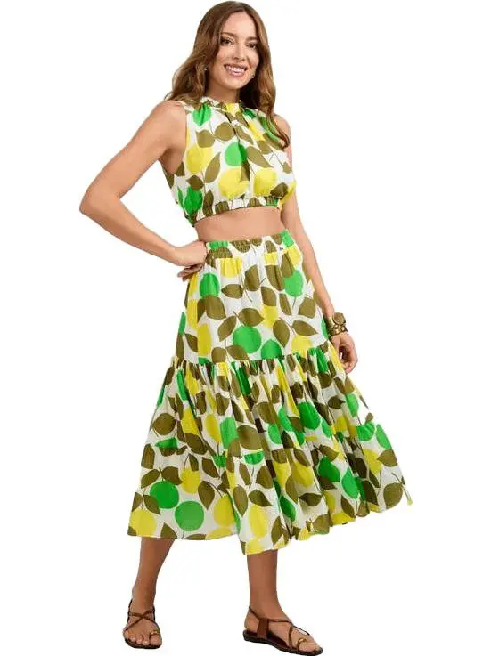 Trina Turk Kalila Crop Top - Limone Print