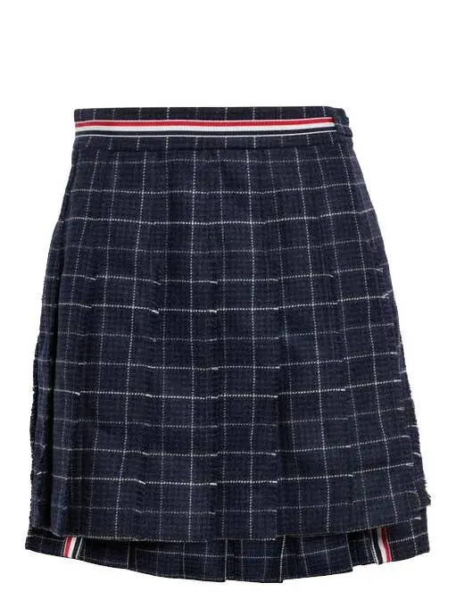 Thom Browne Pleated Wool Miniskirt - Navy