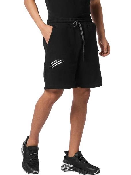 PLEIN SPORT Loose Fit Jogging Shorts Scratch - Black