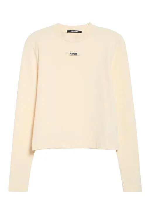 Jacquemus Gros Grain Long Sleeve Top - Light Beige