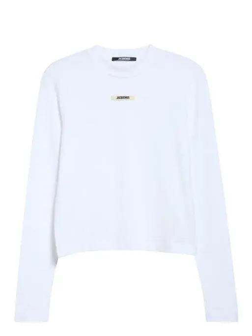 Jacquemus Gros Grain Long Sleeve Top - White