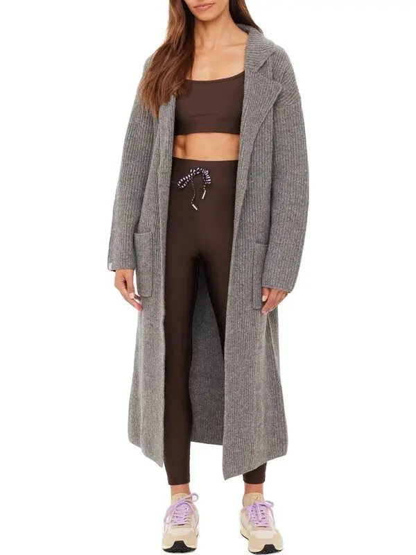 The Upside Oli Knit Wool Cardigan Coat - Grey