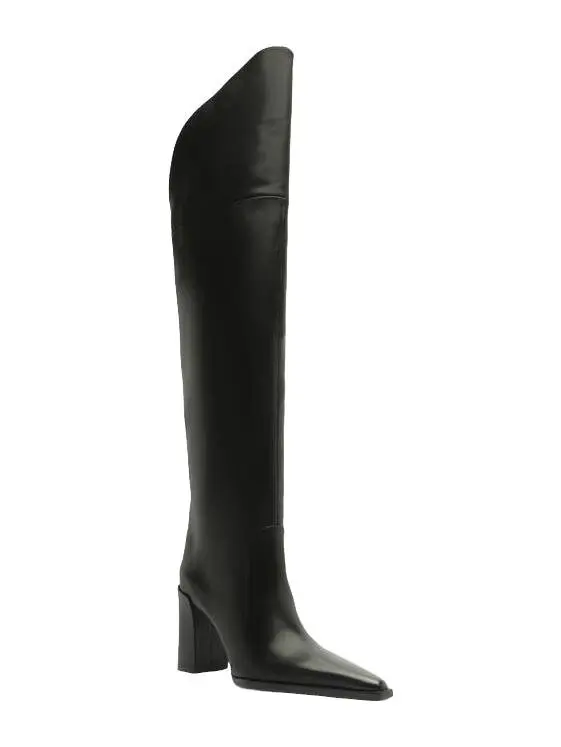 Schutz Raffaela Over The Knee Leather Boot - Black