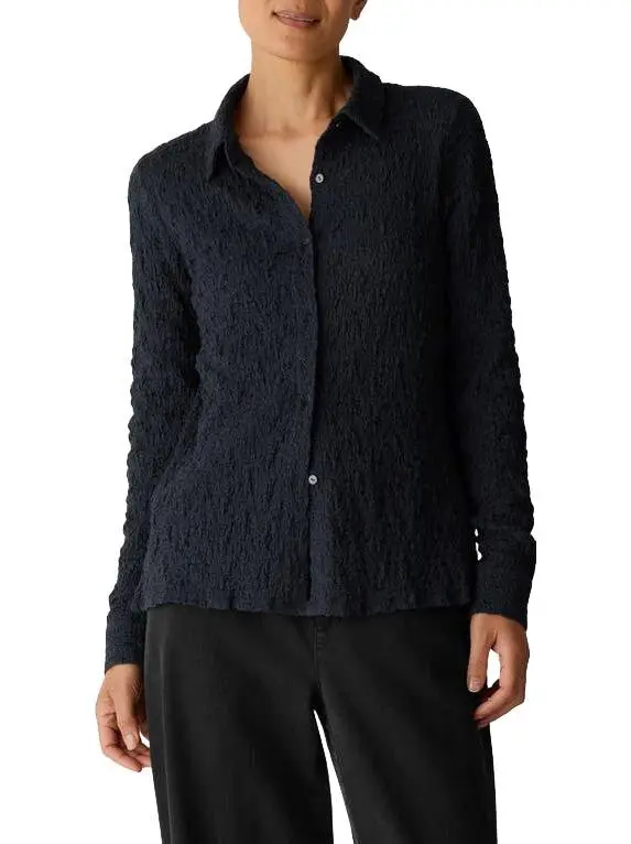 Eileen Fisher Crinkle Shirt - Maritime
