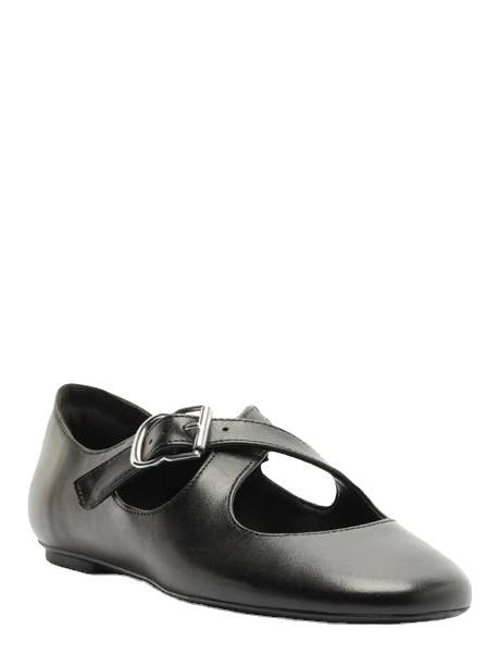 Schutz Molly Leather Mary Jane Flat - Black