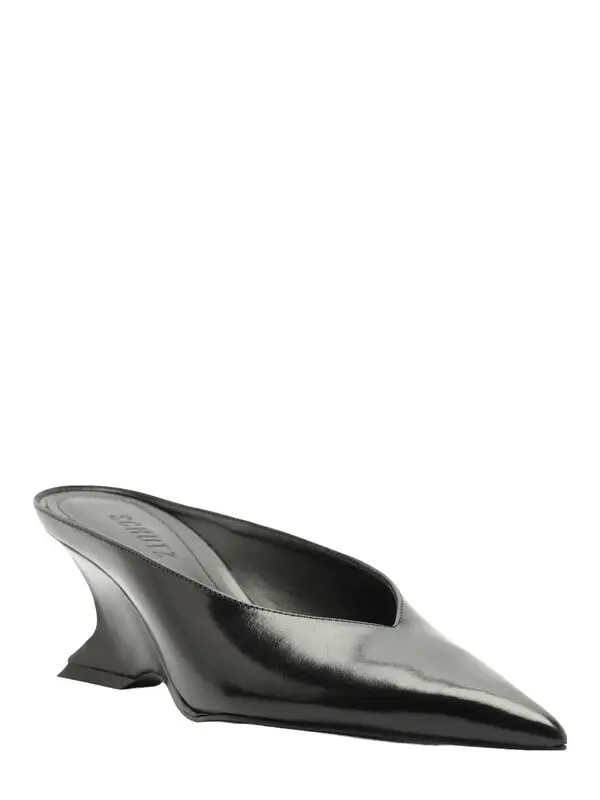 Schutz Siena Pointed Toe Wedge Mule - Black