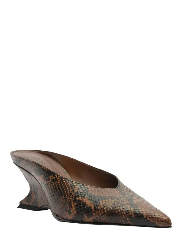 Schutz Siena Pointed Toe Wedge Mule - Brown