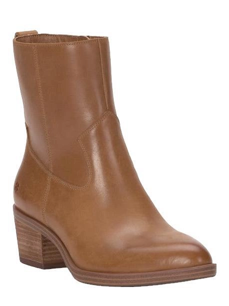 Lucky Brand Flara Leather Ankle Boots - Sepia