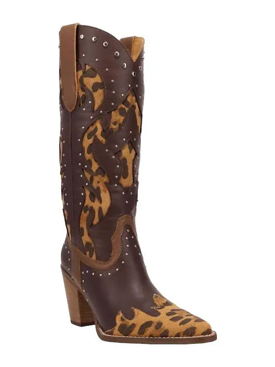 DINGO Untamed Genuine Calf Hair Western Boot - Leopard