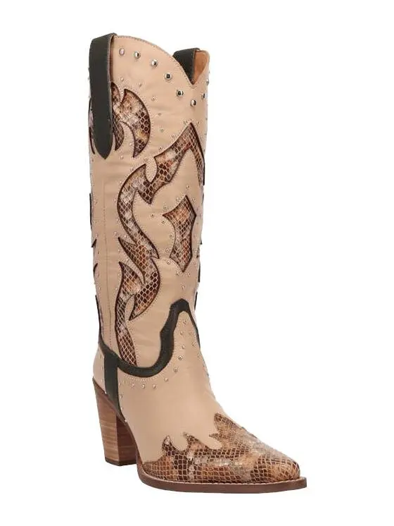 DINGO Untamed Genuine Calf Hair Western Boot - Sand
