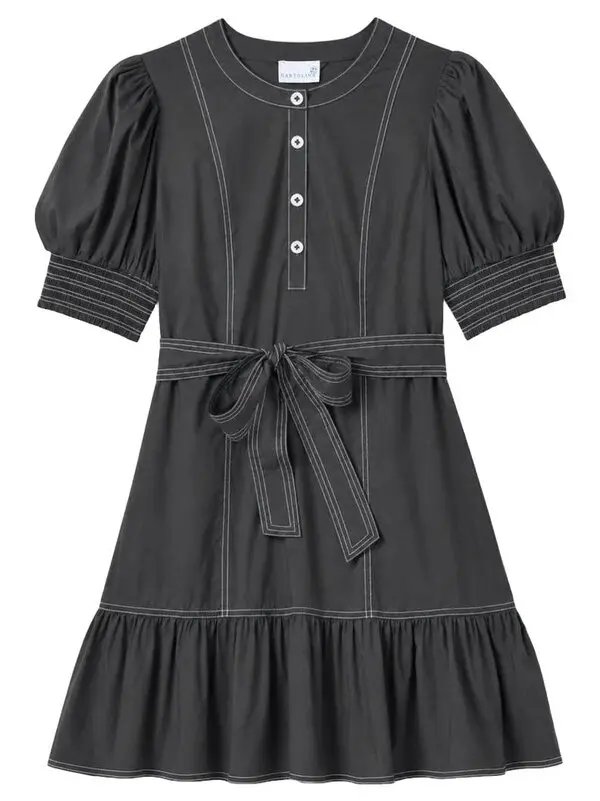 CARTOLINA Bonnie Cotton Poplin Mini Dress - Black