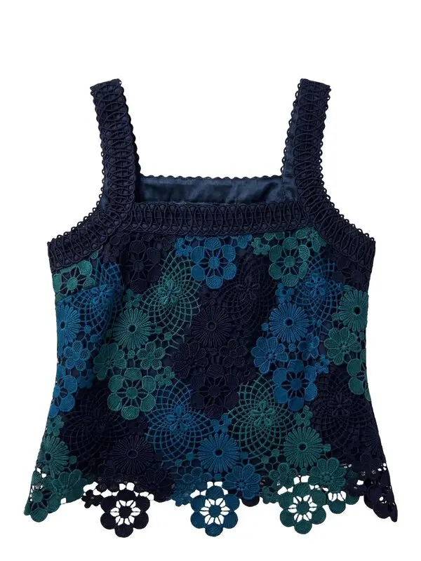 CARTOLINA Hope Ombre Lace Tank - Navy
