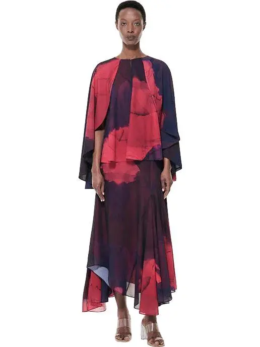 LEEM Paneled Printed Skirt - Multicolor
