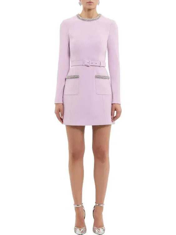 Rebecca Vallance Yolanda Long Sleeve Minidress - Lilac
