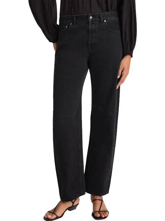 Madewell The Darted Barrel Leg Jeans - Washed Black