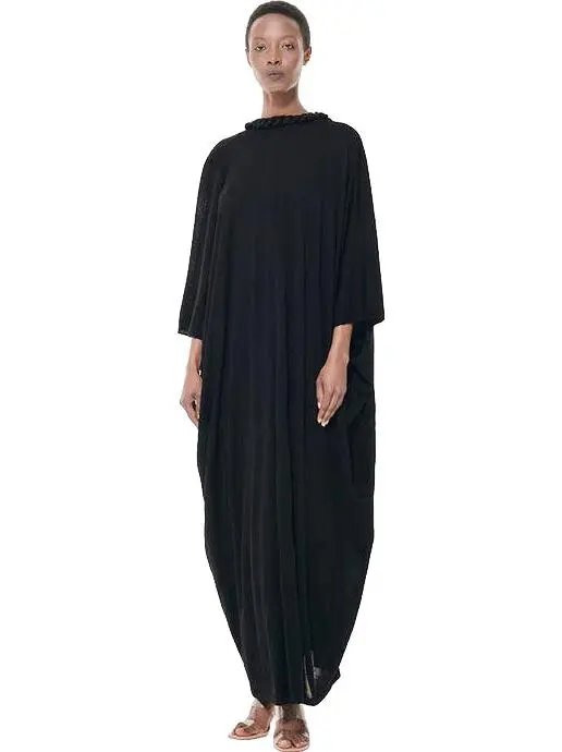 LEEM Knit Covered Chain Detail Kaftan - Black