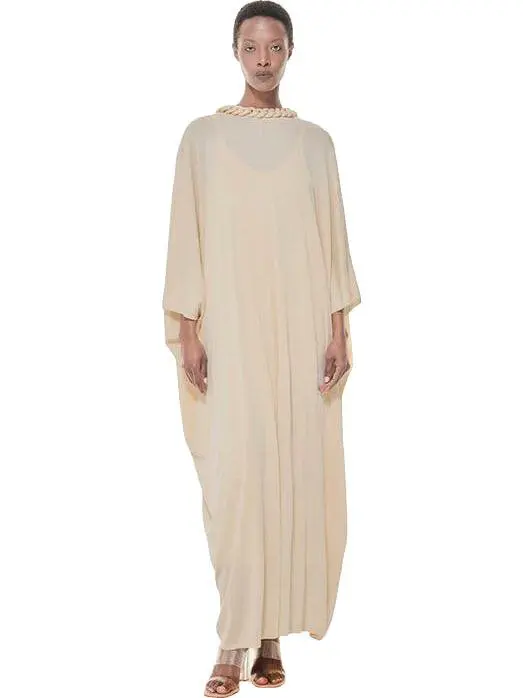 LEEM Knit Covered Chain Detail Kaftan - Natural