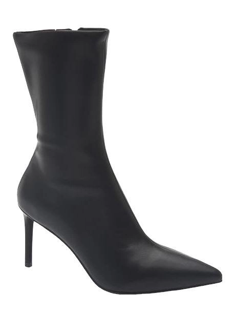 Jeffrey Campbell Everynite Pointed Toe Faux Leather Bootie - Black