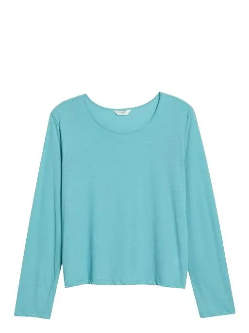 LESET Milo Long Sleeve Cotton Jersey T-shirt - Skye