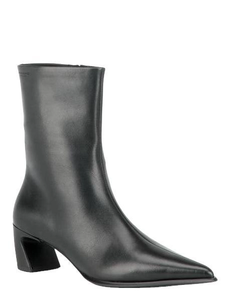 VAGABOND SHOEMAKERS Ilona Leather Pointed Toe Bootie With Block Heel - Black