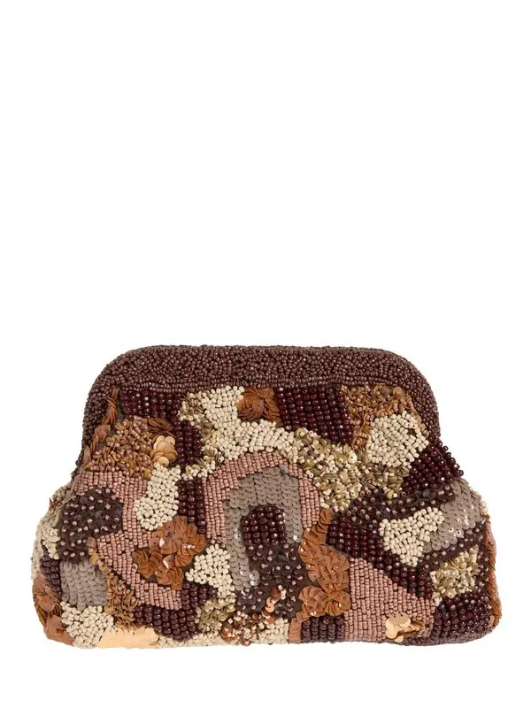 Mango Tropic Beaded Clutch - Chocolate