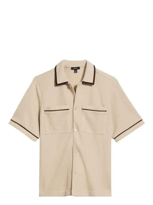 REISS Weaver Camp Shirt - Stone