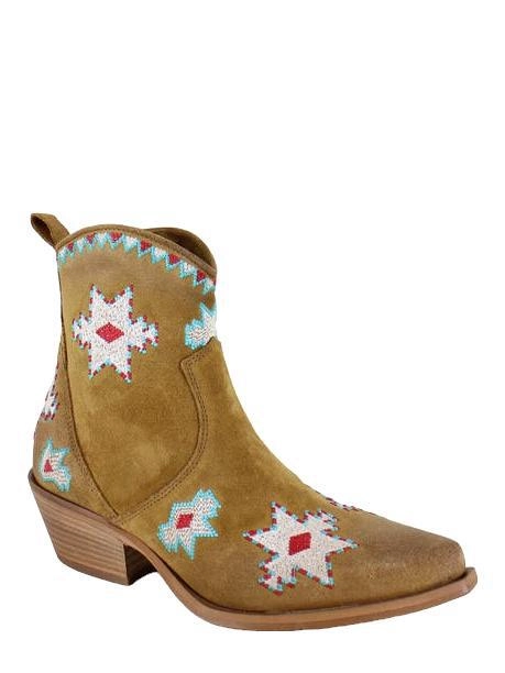 ZIGI Katana Leather Western Bootie - Tan Suede