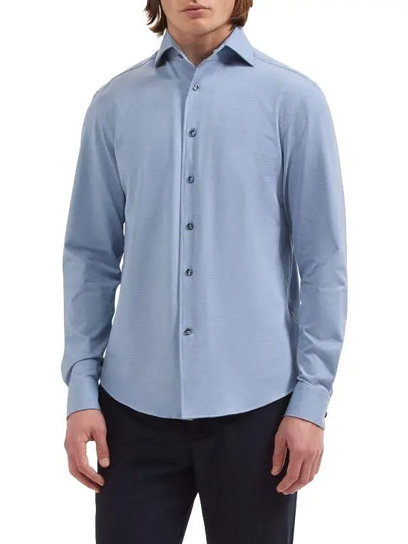 Bugatchi Ooohcotton Devon Performance Shirt - Classic Blue