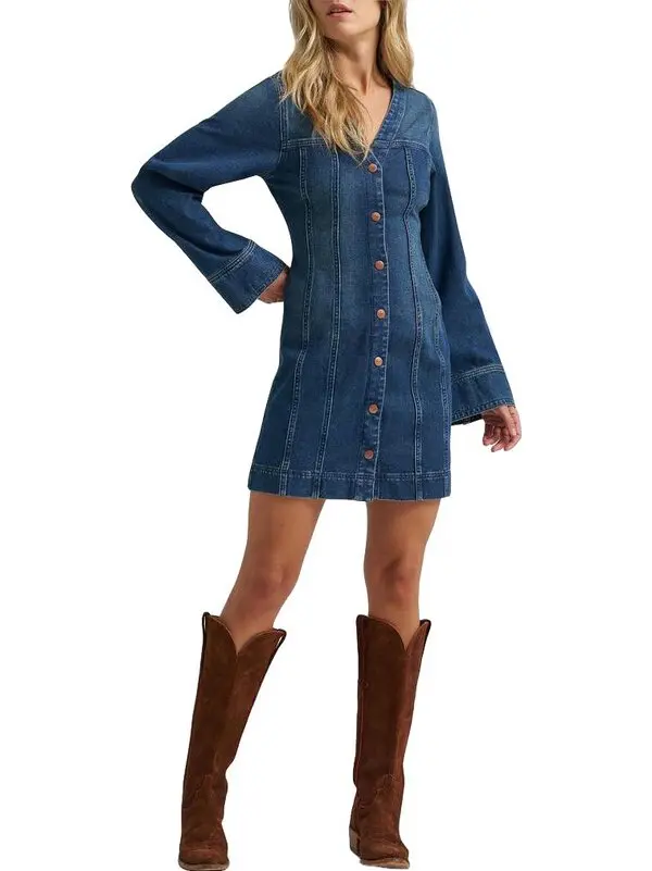 Wrangler Minidress With Flared Cuffs - Saloon Shadow