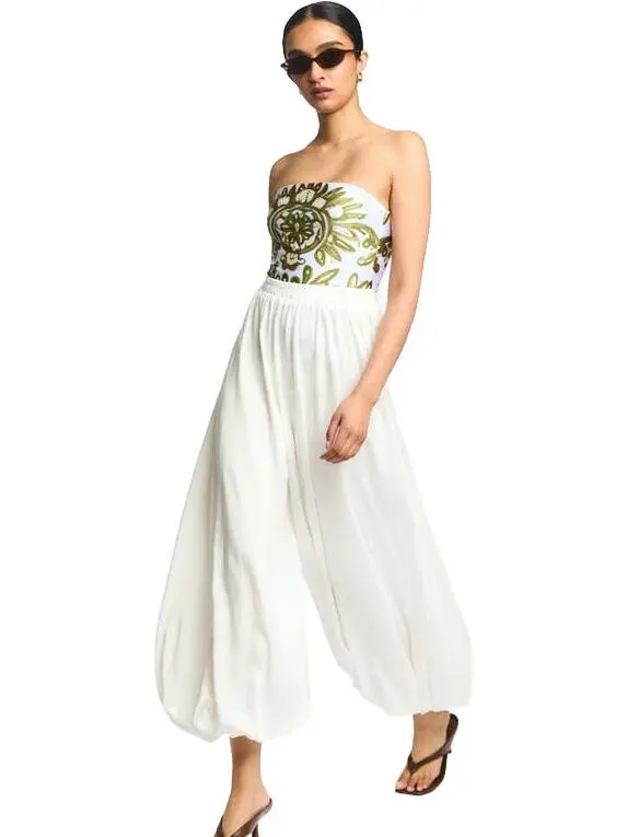 DIARRABLU Lyocell Satin Genie Pants - Solid Blanc