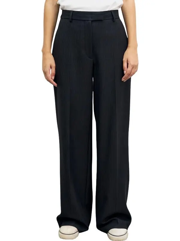 Gerard Darel Mimi Pinstripe Wide Pants - Black