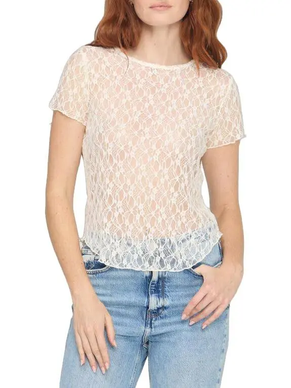 PROJECT SOCIAL T Avila Lace Baby Tee - Ivory