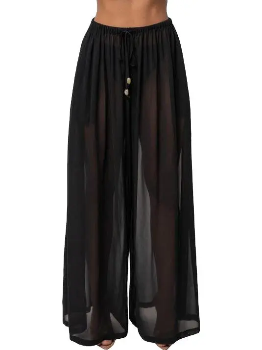 JLUXLABEL Resort Glow Chiffon Pant - Black