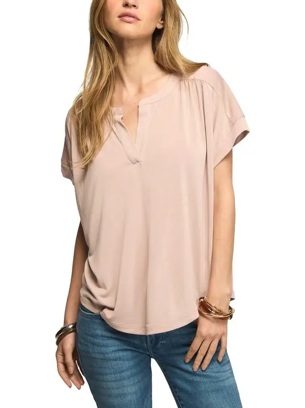 Lucky Brand Sandwash Dolman T-shirt - Adobe Rose