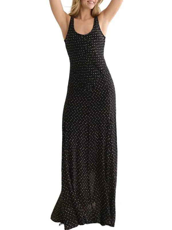 Scotch & Soda Metallic Dot Maxi Slipdress - Meteorite