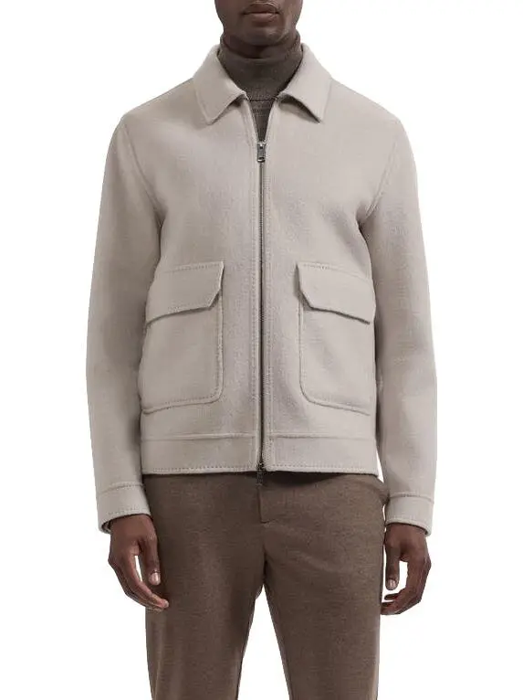 Bugatchi Wool Blend Blouson Jacket - Limestone