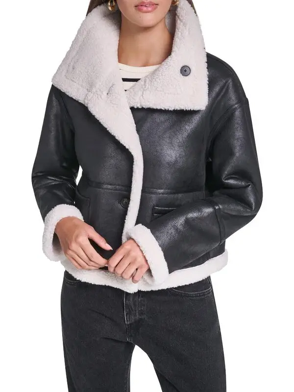 LEVI'S Reversible Faux Shearling Jacket - Birch Blk