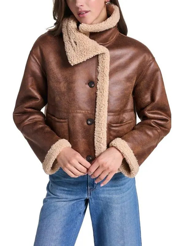 LEVI'S Reversible Faux Shearling Jacket - Brown