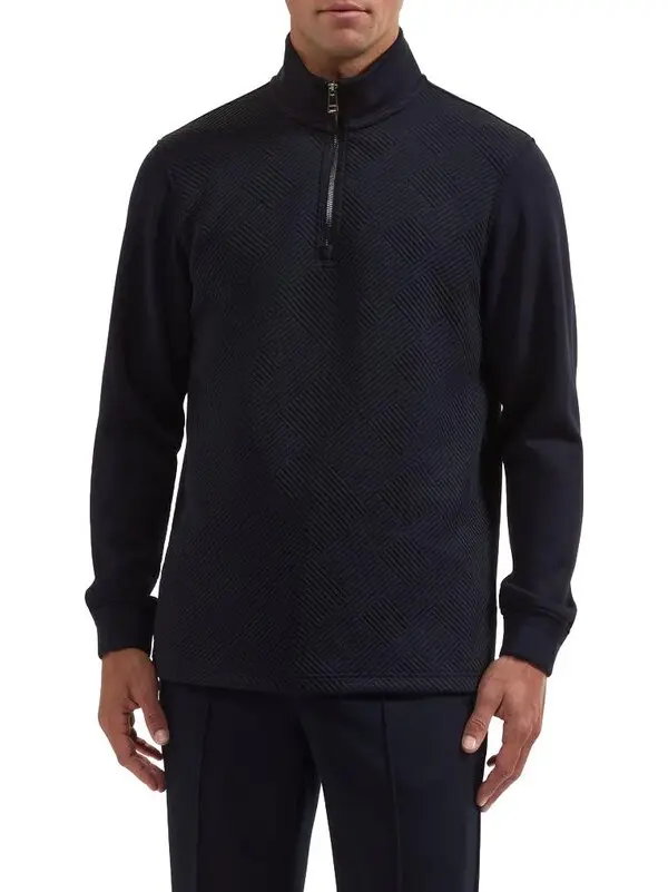 Bugatchi Soft Touch Quarter Zip Sweater - Navy