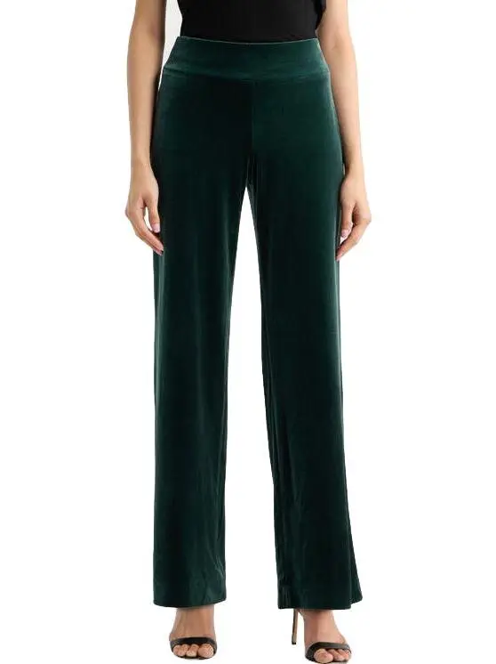 Anne Klein High Waist Wide Leg Pull-on Pants - Pine Forest